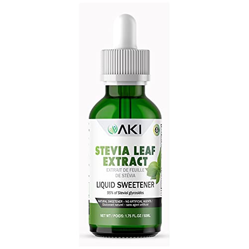 AKI Liquid Stevia Drops Sweetener (1.75 fl oz / 50 ml) Ideal for Coffee, Tea, Iced tea, Lemonade, Frostings, Smoothie, other Beverages or Yogurt | NON-GMO, Sugar-Free | Pack of 1
