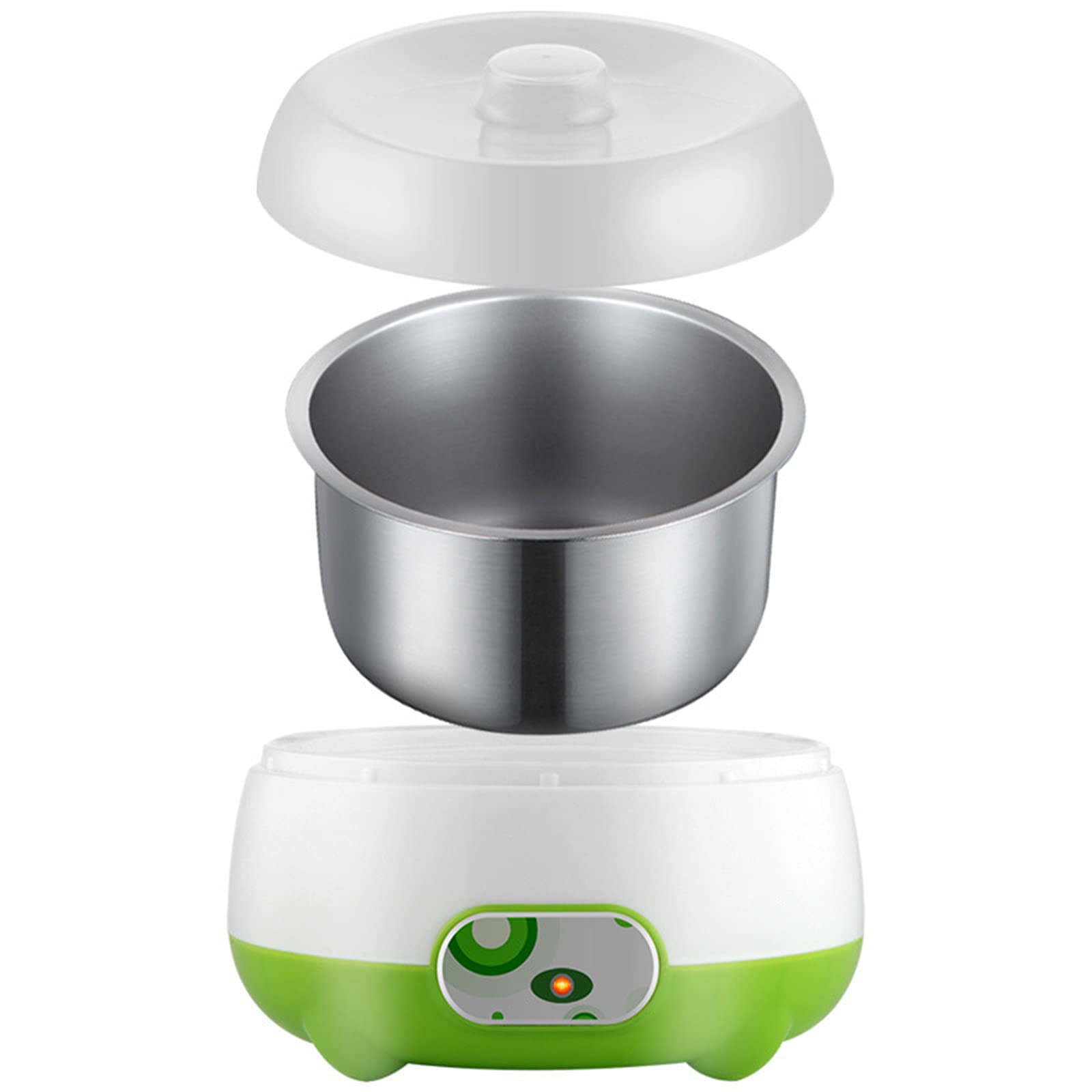DENESTUS 1L Automatic Yogurt Maker with Stainless Steel Inner Pot for Home Organic Yogurt, Cheese Maker, Fruit Wine Maker （Green 110V）