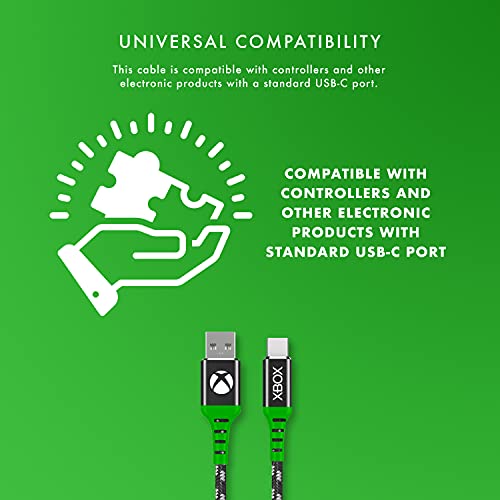 Numskull Official Xbox Series X USB Type-C Nylon Braided Charging Cable 4m - Fast Charging Play and Charge Lead - Compatible with Nintendo Switch, Xbox Series S, PS5, (NS2406)
