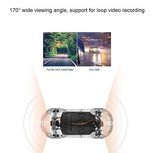 Car Driving Recorder, 2.2inch Car DVR Camera,170° Digital Driving Video Recorder, 1080P Front and Inside Dashcam for Cars