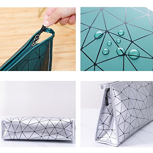 RNONDRY 3Pcs Makeup Bag Set for Women Travel Cosmetic Organizer Bag Large Zipper Pouch Toiletry Bag for Girls (3Size, Black)