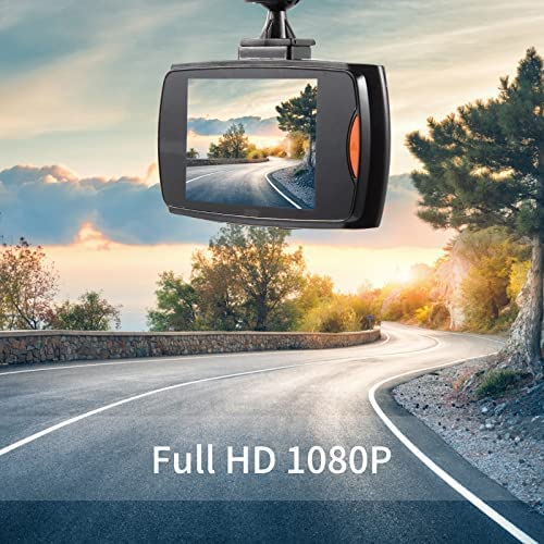Dash Cam for Car Full HD 1080P 170° Wide Angle Sports Camera with SD Card, 2.7 Inch LCD Display, G-Sensor, WDR Night Vision, Collision Recording, 24H Parking Monitoring,Loop Recording Monitoring