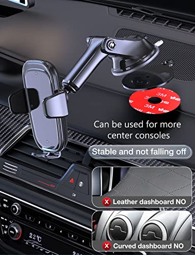 SMORFIT Phone-Mount-for-Car, Dashboard/Windshield/Window Universal Suction Cup Cell Phone/iPhone Holder with Sticky Pad for Car/Truck, Universal Mobile Phone Telescopic Arm Mount Handsfree Stand