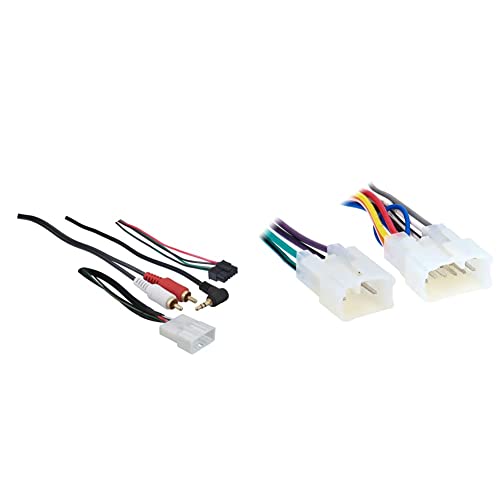 Metra 70-8114 Steering Wheel Control Wire Harness with RCA for 2003-Up Select Toyota/Scion/Lexus Vehicles & Metra 70-1761 Radio Wiring Harness For Toyota 87-Up Power 4 Speaker