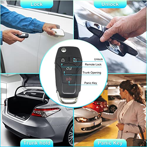 X AUTOHAUX 315MHz N5F-A08TAA Replacement Smart Proximity Keyless Entry Remote Key Fob for Ford Transit 2019-2020 4 Buttons with Door Key 49 Chip