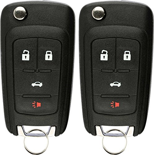 KeylessOption Keyless Entry Remote Control Car Uncut Flip Key Fob Replacement for OHT01060512 (Pack of 2)