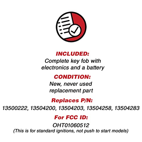 KeylessOption Keyless Entry Remote Control Car Uncut Flip Key Fob Replacement for OHT01060512 (Pack of 2)
