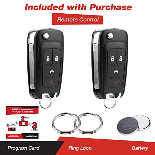 KeylessOption Keyless Entry Remote Control Car Uncut Flip Key Fob Replacement for OHT01060512 (Pack of 2)