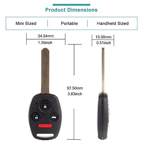 SELEAD 2pcs Flip Key Fob Keyless Entry Remote fit for 2004-2012 for Honda for CR-V for Accord Antitheft Keyless Entry Systems 35111-SHJ-305 4 Buttons