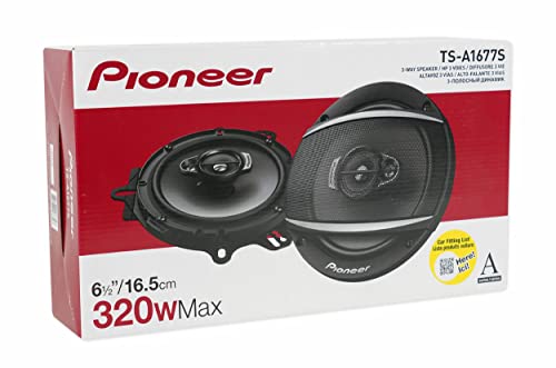 Pioneer TS-A1676R A Series 6.5 inch 320 Watts Max 3-Way Car Speakers Pair with Multilayer Mica Matrix Cone Design,black