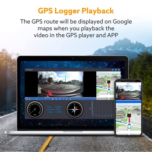 Blueskysea 4K Dash Cam, 3840x2160P Ultra HD Car Dash Camera w/ WiFi, GPS, 8MP Sensor, 3.16" Wide Screen, Night Vision, Wide Angle, Buffered Parking Mode, Motion Detection, G-Sensorā¦