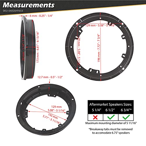 Scosche 2010-Up Hyundai Genesis Coupe 6.5β - 6.75β Speaker Adapters (1 Pair) SAHY653