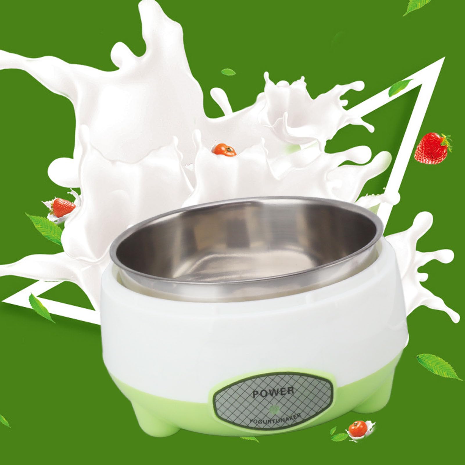 Yogurt Maker Machine, French and Greek Yogurt Maker, 15W Stainless Steel Yoghurt Maker for Home Organic Yogurt, Cheese Maker, Natto Maker