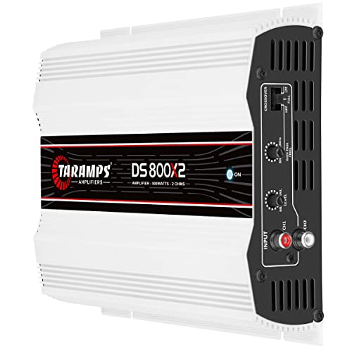 Taramps DS 800x2 2 Channels 800 watts RMS, FULL RANGE 2 Ohms, Car Audio Amplifier Multichannel Class D Crossover HIGH/LOW PASS.
