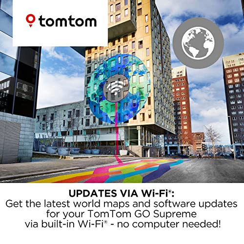 TomTom GO Supreme 6β GPS Navigation Device with World Maps, Traffic and Speed Cam alerts thanks to TomTom Traffic, Updates via WiFi, Handsfree Calling, Click-and-Drive Mount