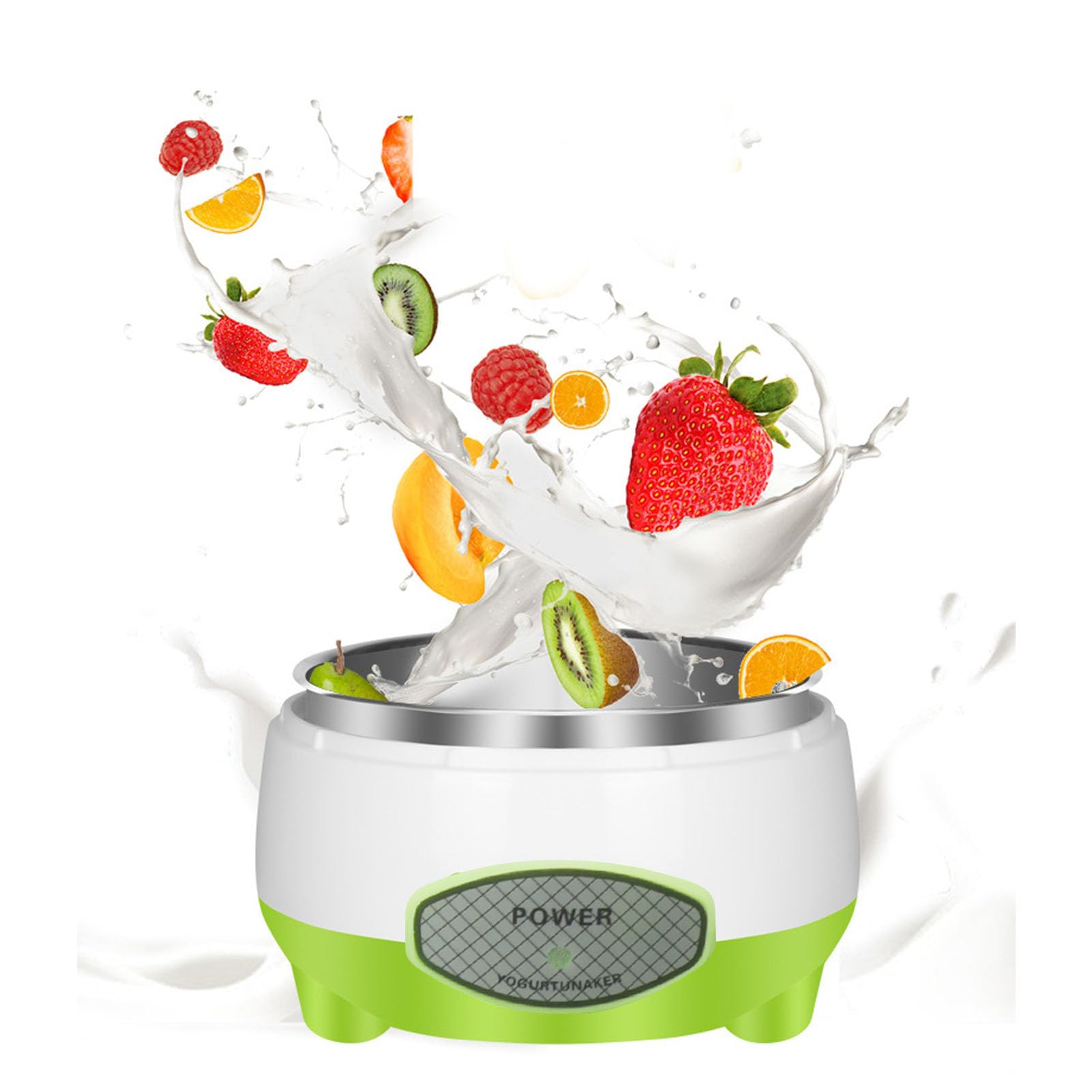 Yogurt Maker Machine, French and Greek Yogurt Maker, 15W Stainless Steel Yoghurt Maker for Home Organic Yogurt, Cheese Maker, Natto Maker