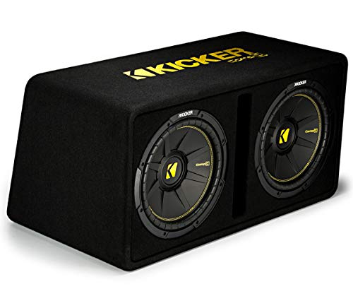 Kicker Bundle Compatible with Universal Vehicle 44DCWC122 Dual 12" Loaded Ported Sub Box with A400.1 Amplifier and HA-AK8 8Ga Amp Install Kit