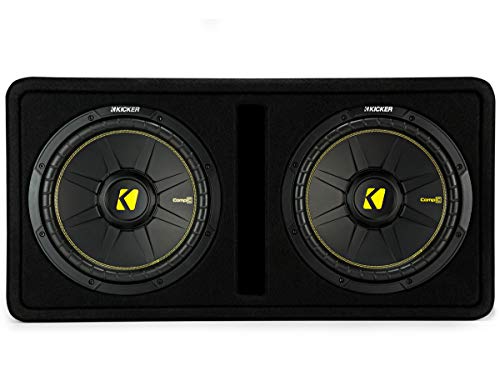 Kicker Bundle Compatible with Universal Vehicle 44DCWC122 Dual 12" Loaded Ported Sub Box with A400.1 Amplifier and HA-AK8 8Ga Amp Install Kit