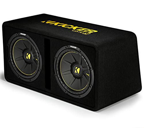 Kicker Bundle Compatible with Universal Vehicle 44DCWC122 Dual 12" Loaded Ported Sub Box with A400.1 Amplifier and HA-AK8 8Ga Amp Install Kit