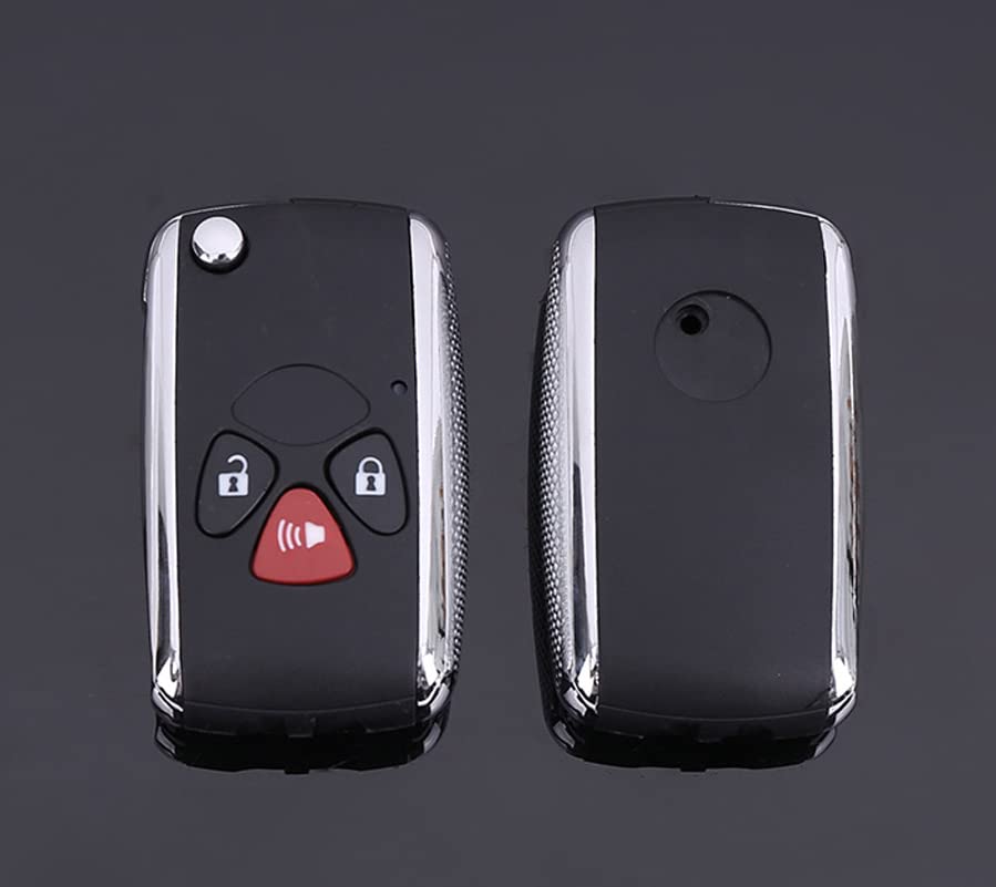 KEMANI 3 Button Modified Flip Folding Remote Key Shell Case Refit for Toyota Scion tC xB Matrix Yaris Venza Fob Replacement Uncut
