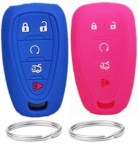Silicone Smart Key Fob Cover Case Protector Keyless Remote Holder for 2016-2021 Chevrolet Malibu Camaro Trax Traverse Trailblazer Sonic Cruze Blazer Volt Equinox Spark FCC ID HYQ4EA