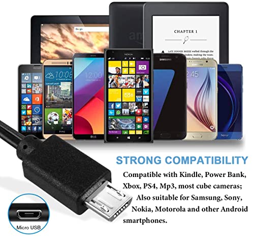 Dacheng xiaochen Micro USB Wall Charger, 5V 1A Power Supply Adapter with 1.5m Android Charger Cable, UL Certified Plug Compatible Phone Kindle and Bank, Black