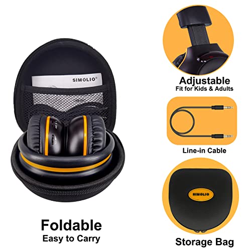 SIMOLIO 4 Pack of Wireless DVD Headphones with Hard EVA Cases,Car Kid IR Headphones,Infrared Wireless Headphones for Headrest Car Video,On-Ear Car Headset 2 Channel, Not Work on 2017+ GM's or Pacifica