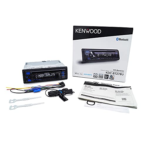 KENWOOD KDC-BT278U CD Car Stereo w/ Bluetooth, Single DIN, App Control & AM/FM Radio, USB Port, AUX Input