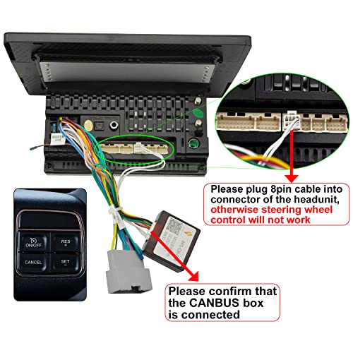 IYING 6G+64G Android Car Stereo for Jeep Wrangler 2011 2012 2013 2014 Wireless CarPlay Wireless Android Auto 10.1 Inch Car Radio QLED Touch Screen AM/FM WiFi Dual Bluetooth GPS Navigation Headunit