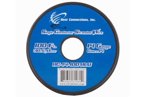 Audiopipe One roll 14 GA Gauge 100 feet Blue Car Audio Home Primary Remote Wire