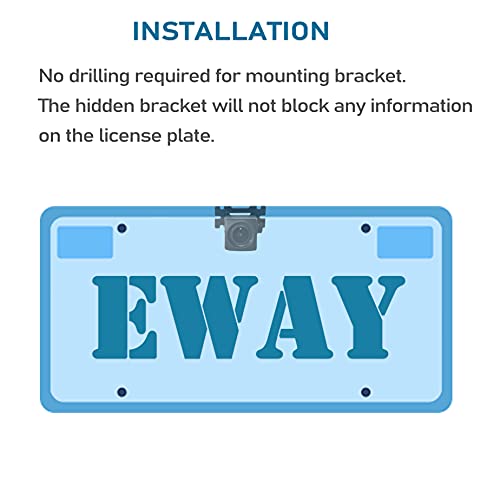 EWAY Universal Car Backup Front View Camera License Plate Rear View Reversing Camera Kit for Vehicle Pickup Truck Van SUV RV