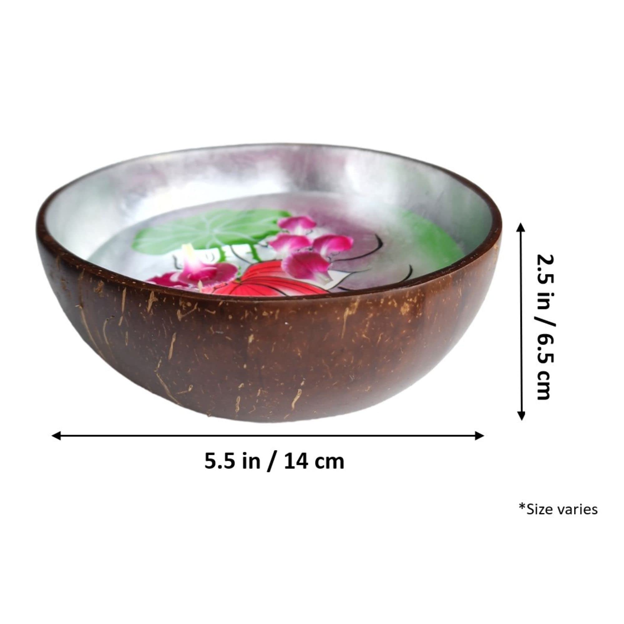 LADIA Coconut Bowl - Handmade, Natural, Decorative Bowl - Multipurpose Bowl - Yogurt Bowl - Reusable Key Bowl - Organic, Authentic, Classy Home Decor - Housewarming Gift - Birthday Gift