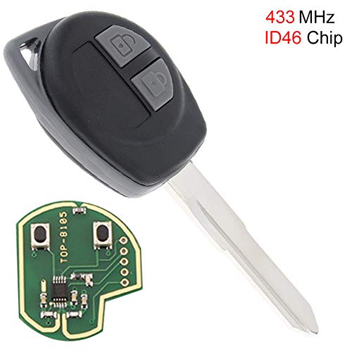 2 Buttons Keyless Uncut Flip Remote Key Fob with ID46 Chip for Suzuki Swift SX4 Alto JIMNY Vitara IGNIS Splash 2007-2013 433MHz