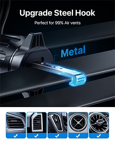 andobil Car Mount for iPhone, [Never Block A/C, 360° Rotate-Freely] Strong Magnetic Cell Phone Holder for Car Vent Easily Install, Compatible w MagSafe Car Mount Fits for iPhone 14 13 12 Pro Max & All