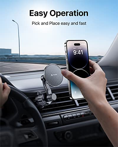 andobil Car Mount for iPhone, [Never Block A/C, 360° Rotate-Freely] Strong Magnetic Cell Phone Holder for Car Vent Easily Install, Compatible w MagSafe Car Mount Fits for iPhone 14 13 12 Pro Max & All