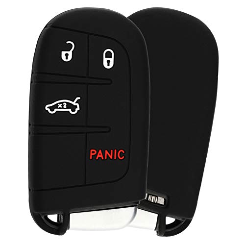 KeyGuardz Keyless Entry Remote Smart Key Fob Shell Cover Rubber Case for Chrysler 300 Dodge Challenger Charger Dart (Pack of 2)