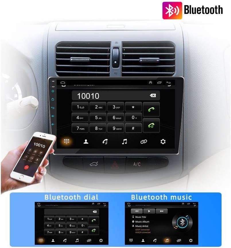 (2G+16G)BAJKQKAI Android 11 Car Stereo Double Din 10.1 Inch Touch Screen Car Radio in Dash GPS Navigation Bluetooth FM Radio with Dual USB WiFi Mirror Link for iOS/Android Phones +12 LED Backup Camera