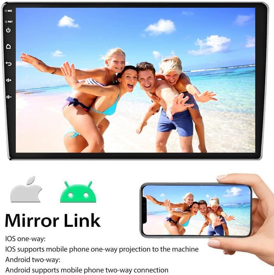(2G+16G)BAJKQKAI Android 11 Car Stereo Double Din 10.1 Inch Touch Screen Car Radio in Dash GPS Navigation Bluetooth FM Radio with Dual USB WiFi Mirror Link for iOS/Android Phones +12 LED Backup Camera