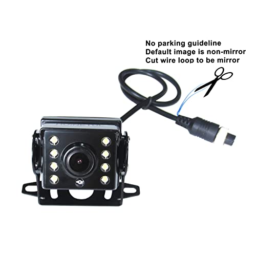 12V AHD 720P 4 Pin Truck Reverse Rear View Backup Camera Wired Waterproof Front Side Rear View Reversing Camera with 8 LED for Truck Bus Pickup Trailer