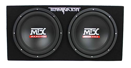 MTX TNP212D2 12-Inch 400-Watt RMS Dual Loaded 1200-Watt Car Subwoofer Enclosure Audio with Sub Box, Mono Block Amplifier, and 8 Gauge Amplifier Amp Complete Wiring Installation Kit