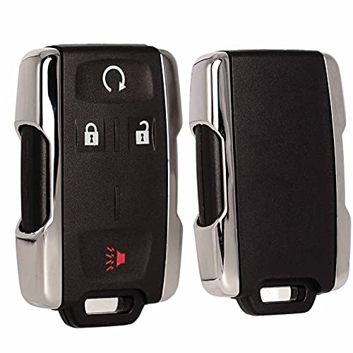 Key Fob Replacement Keyless Entry Remote Start Fits for GMC Sierra Chevrolet Silverado 1500 2500 3500 2014 2015 2016 2017 2018 2019 2020 GMC Canyon Chevy Colorado 2015-2021 M3N32337100 Chrome set of 1