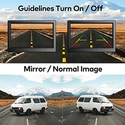 Nuoenx Wireless Backup Camera, 4.3 Inch Monitor Rear View Camera System for Cars, Trucks, RV, Trailers, 2 Mounting Brackets, IP69 Waterproof 152° View Camera, Stable Wireless Signal, Easy Installation