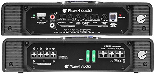 Planet Audio AC2600.2 Anarchy Series Car Audio Amplifier - 2600 High Output, 2 Channel, Class A/B, High/Low Level Inputs, High/Low Pass Crossover, Full Range, Hook Up To Stereo and Subwoofer