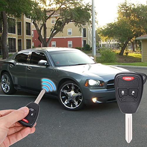 Flip Key Fob Blade Replacement Fit for 2004-2014 Dodge Dakota Durango Avenger Caliber Charger Magnum Nitro Ram 1500 2500 3500 Chrysler Aspen PT Cruiser Sebring Jeep Grand Cherokee Commander, Set 1