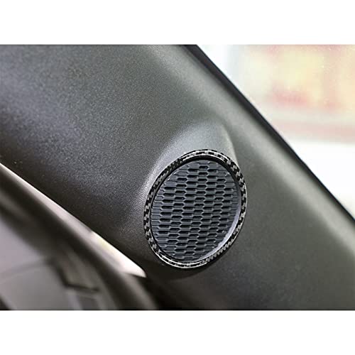 BLAKAYA Compatible with Sticker Carbon Fiber A-Pillar Speaker Cover Door Audio Loudspeaker Ring Trim Cover Accessories for Ford Mustang 2015 2016 2017 2018 2019 2020 (2PC Black)