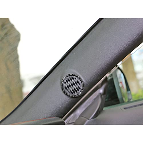 BLAKAYA Compatible with Sticker Carbon Fiber A-Pillar Speaker Cover Door Audio Loudspeaker Ring Trim Cover Accessories for Ford Mustang 2015 2016 2017 2018 2019 2020 (2PC Black)