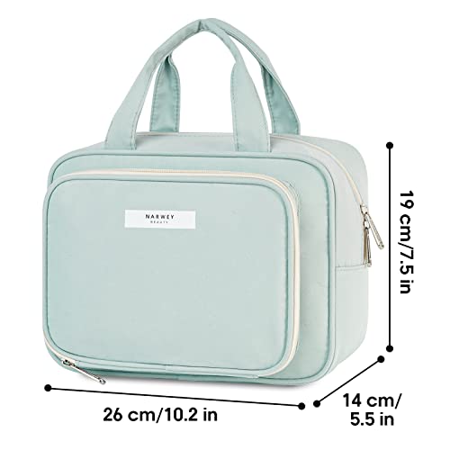 Narwey Large Toiletry Bag Women Makeup Bag Organizer Travel Cosmetic Bag for Essentials Accessories (Mint Green)