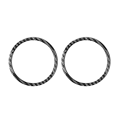 BLAKAYA Compatible with Sticker Carbon Fiber A-Pillar Speaker Cover Door Audio Loudspeaker Ring Trim Cover Accessories for Ford Mustang 2015 2016 2017 2018 2019 2020 (2PC Black)