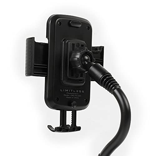 Limitless PhoneStation Car Cup Holder Phone Mount with Adjustable Base, Flexible Neck & Air Vent Clip for iPhone/Samsung/Note/Galaxy & More