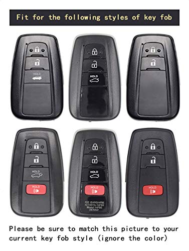TANGSEN Smart Key Fob Case Compatible with Toyota Avalon Camry Corolla Hatchback C-HR Prius Prime RAV4 2 3 4 Button Keyless Entry Remote Personalized Protective Cover Plastic 3D Carbon Fiber Emboss